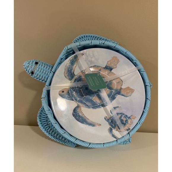 Sigrid Olsen | Dining | Sigrid Olsen Turtle Basket 4 Melamine Plates ...